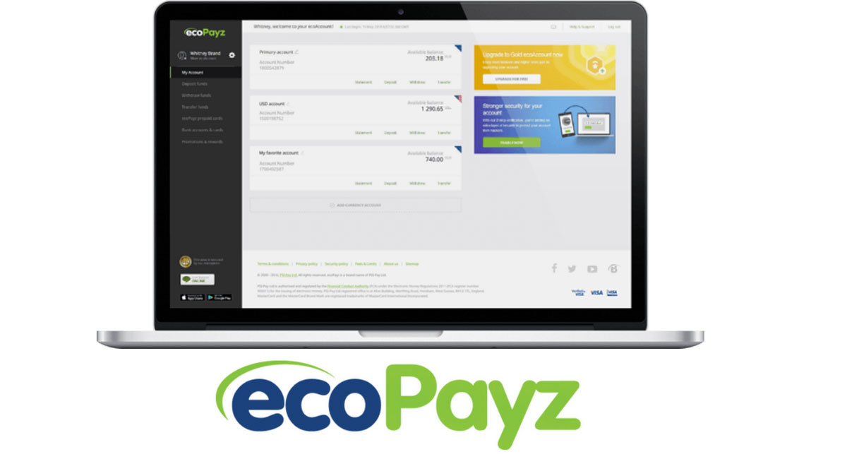 Which betting sites accept ecoPayz cards?